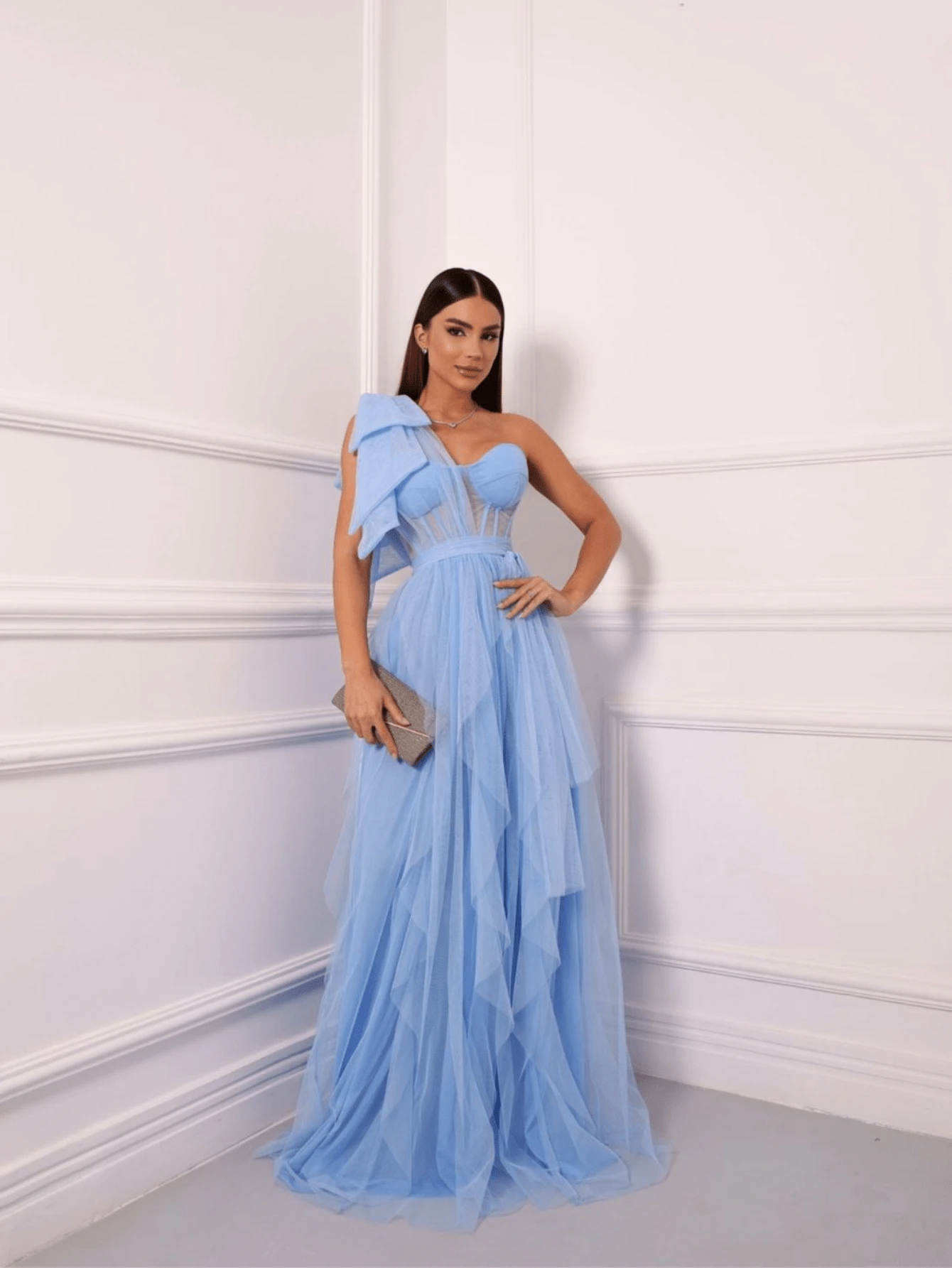 Serenity Blue Dress For Graduates And Debutantes. | SHEIN USA