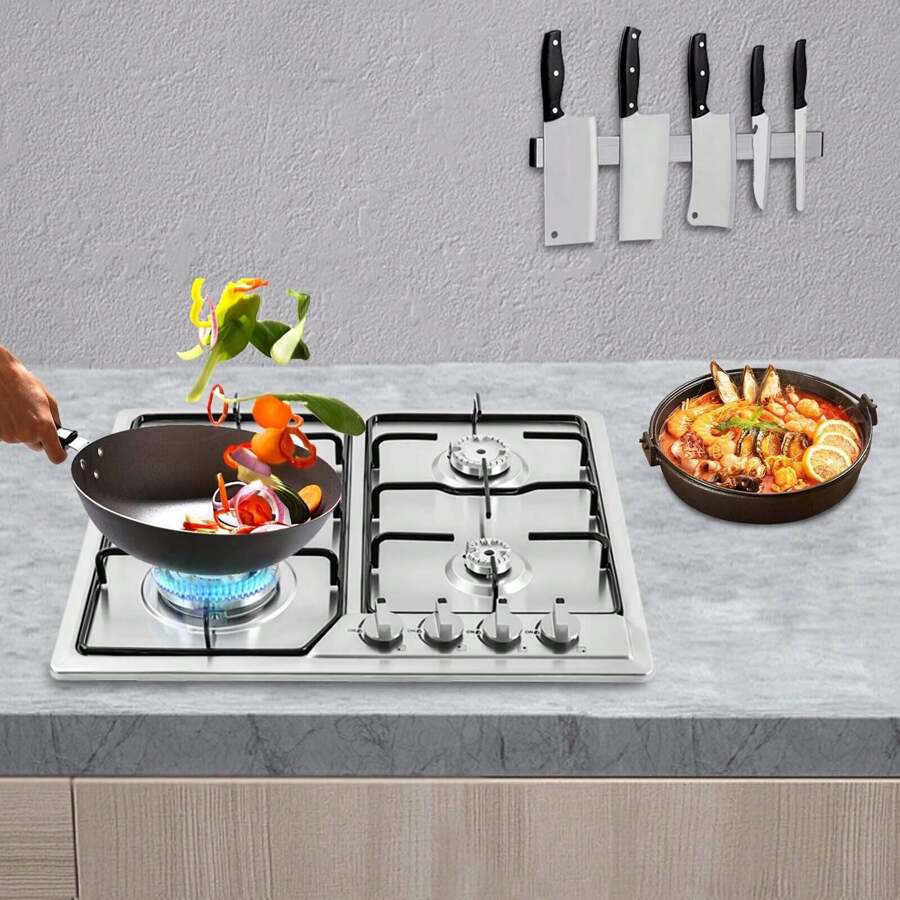 EurHomePlus Gas Hob 4-Burner Hob Natural Gas/Propane Gas Built-In Hob ...