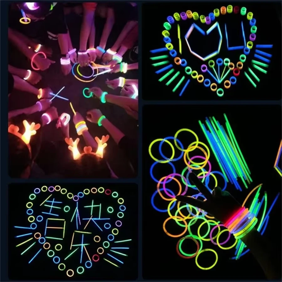 100pcs Disposable Colorful Fluorescent Light Sticks, Glow Sticks For ...