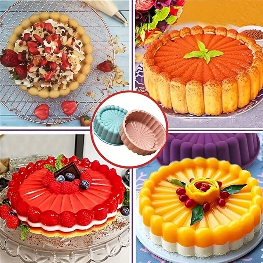 Charlotte Cake Pan Round Silicone Baking Pan Cakes Pan Sponge Flan Mold ...