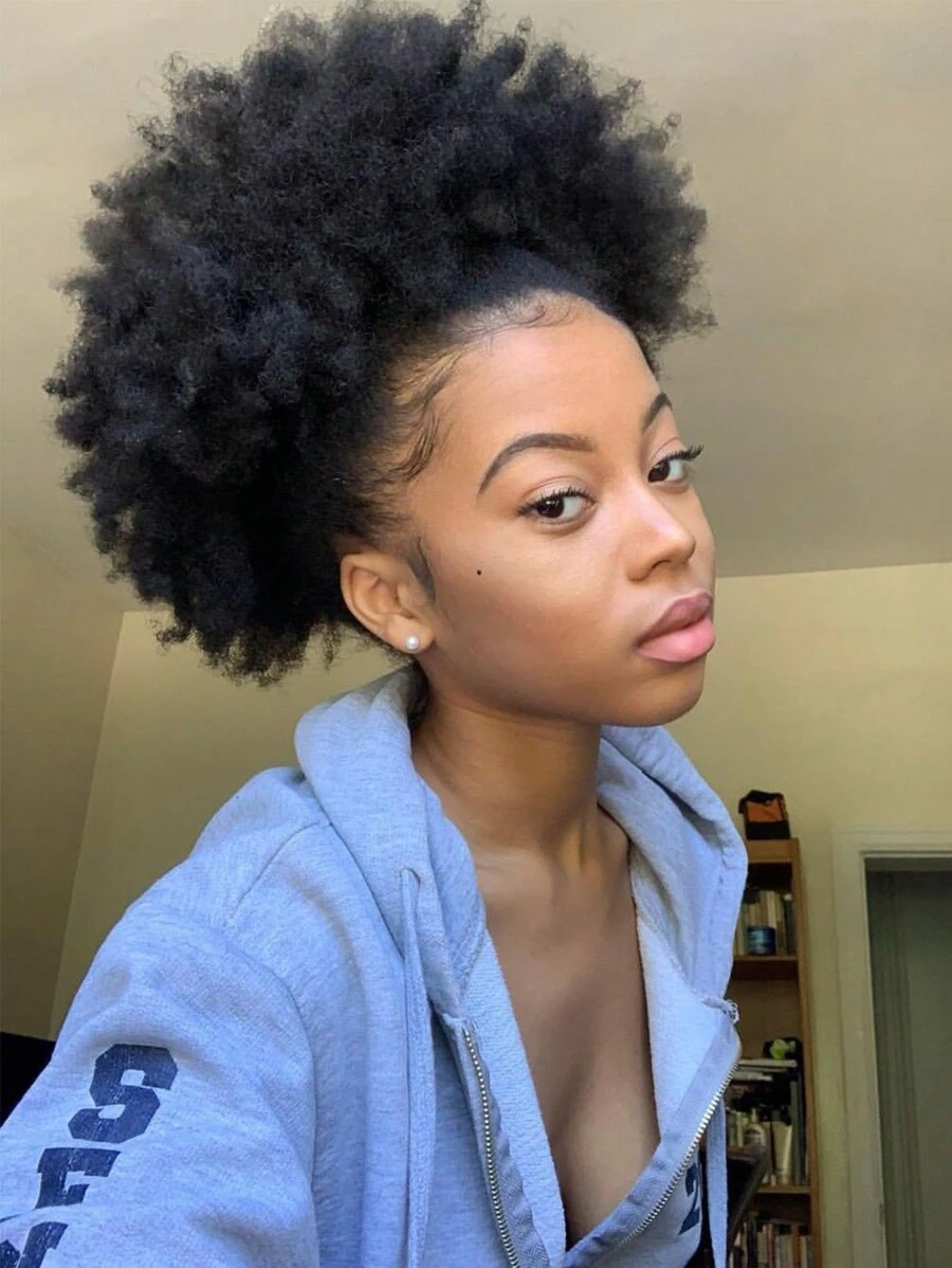 10 Inch Afro Puff Ponytail For Short Kinky Curly Afro Ponytail ...