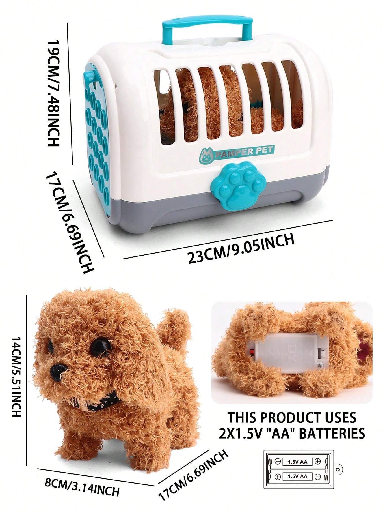 Plush Puppy Interactive Electronic Doll, Walks, Barks, Wags Tail ...