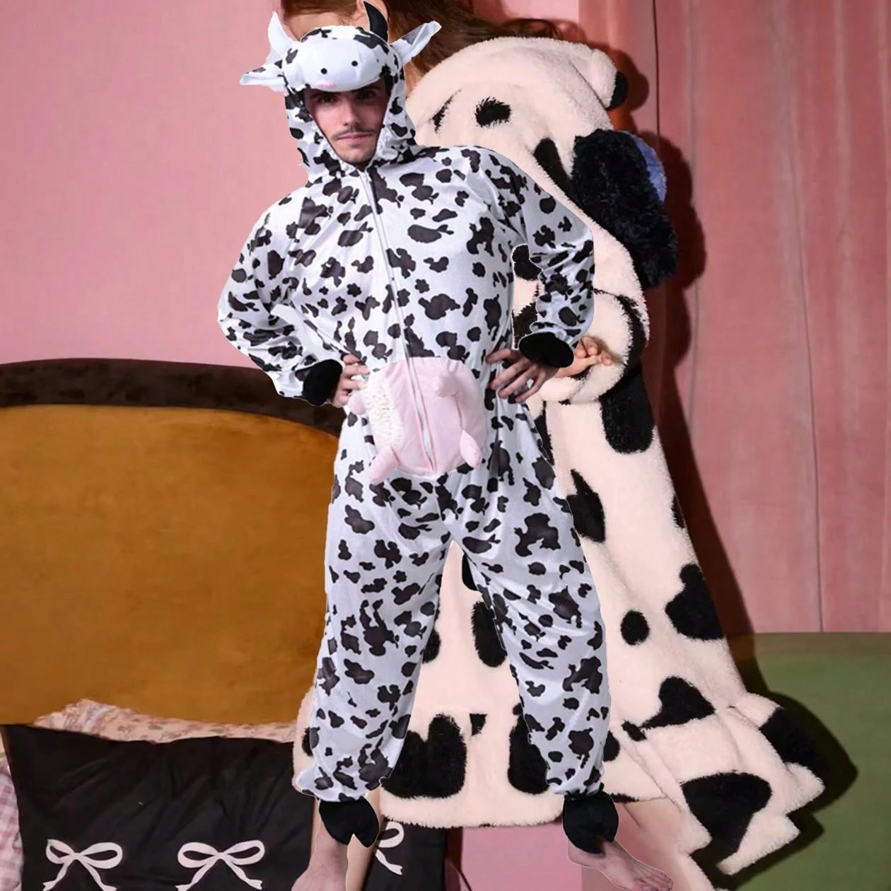 Adult Men Cow Pajamas Costume For Christmas Costumes | SHEIN EUR