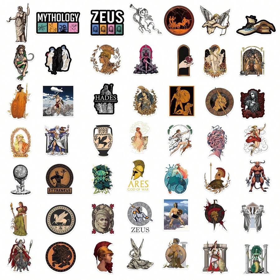 50Pcs Greek Mythology Stickers For Travel Car Motorcycle Water Bottles ...