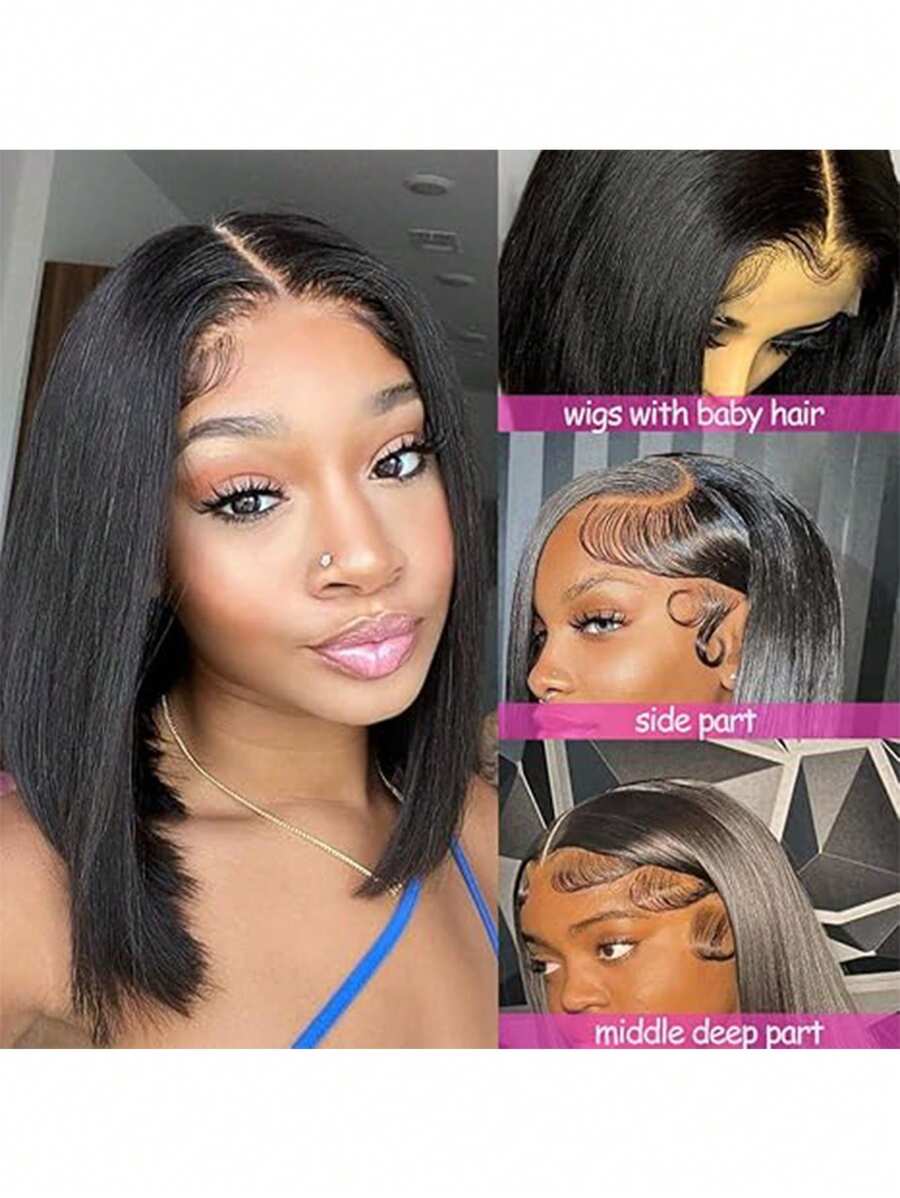 16inch Hairall Ready Wig 14inch 13x4 Bob Wig Human Hair 180% Density ...