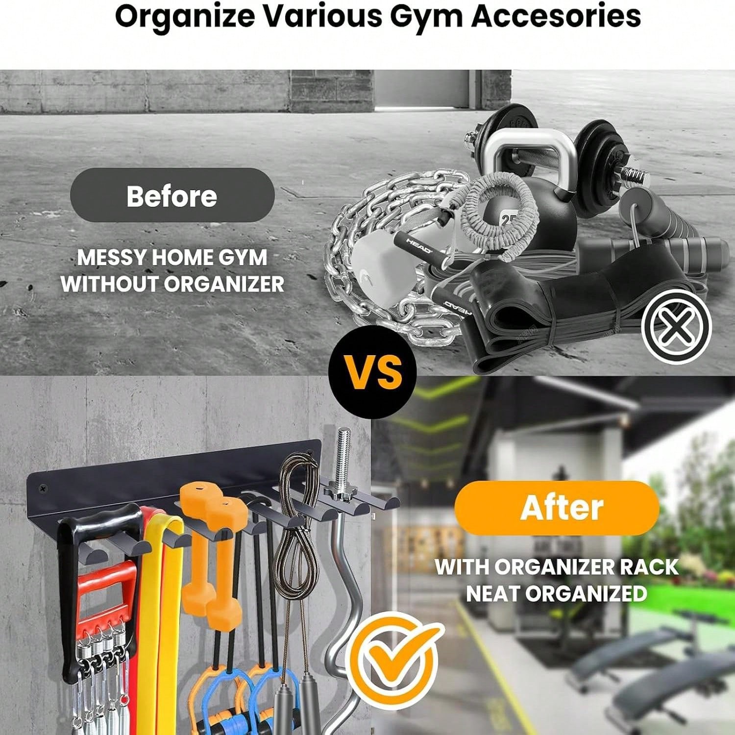 Portabiti da palestra da parete per bastoni da baseball, organizer da ...