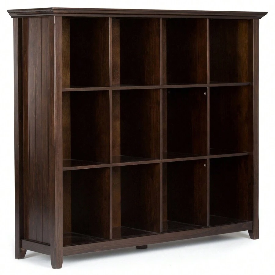 Simpli Home Acadian Bookcase 12 Cube Storage Unit Modern Shelving ...
