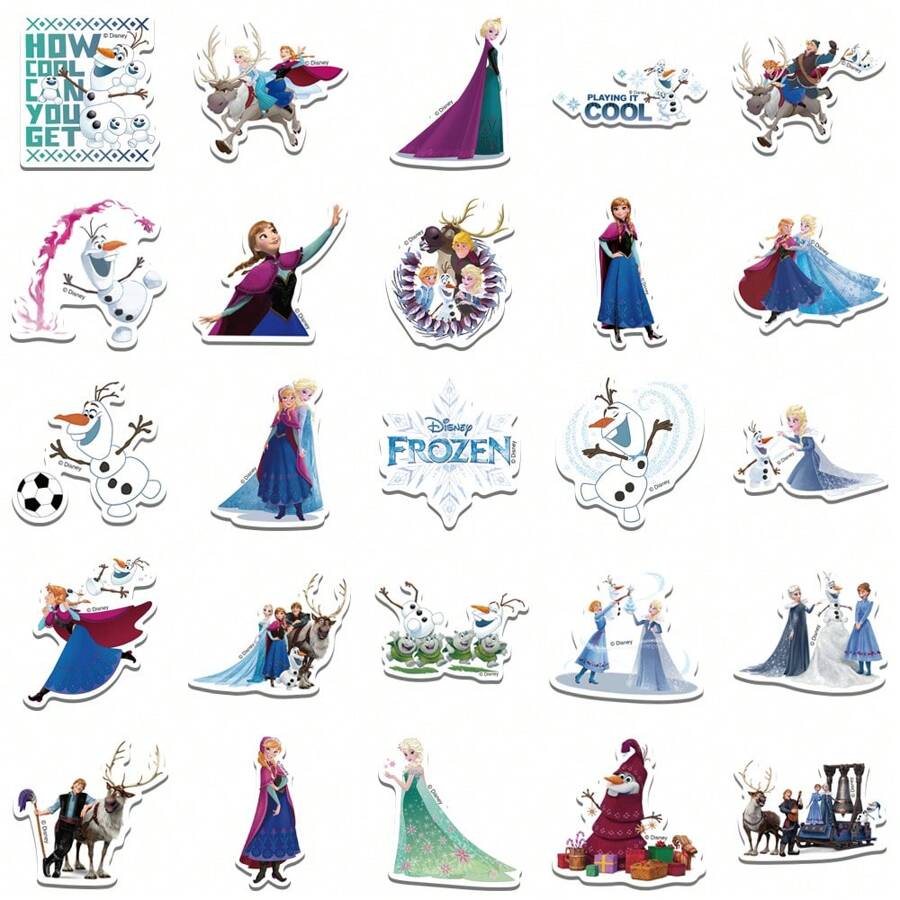 50Pcs Frozen Stickers Waterproof Vinyl Stickers For Water Bottle ...