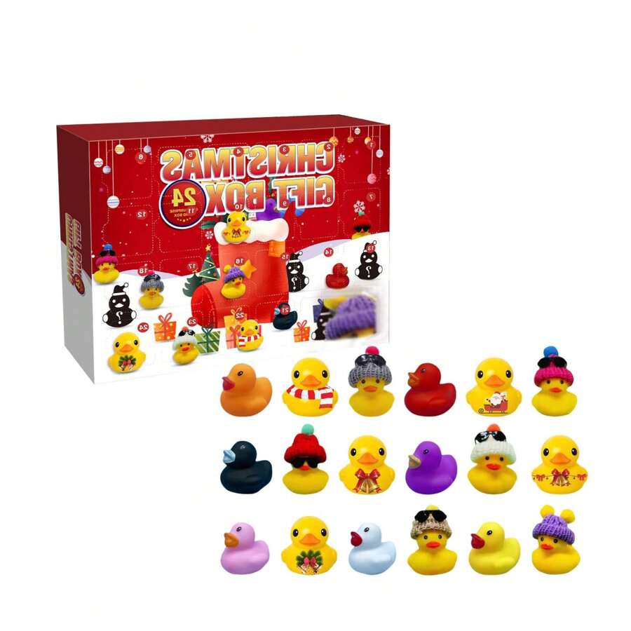 Weihnachts-Countdown-Adventskalender mit Gummiente, Adventskalender mit ...