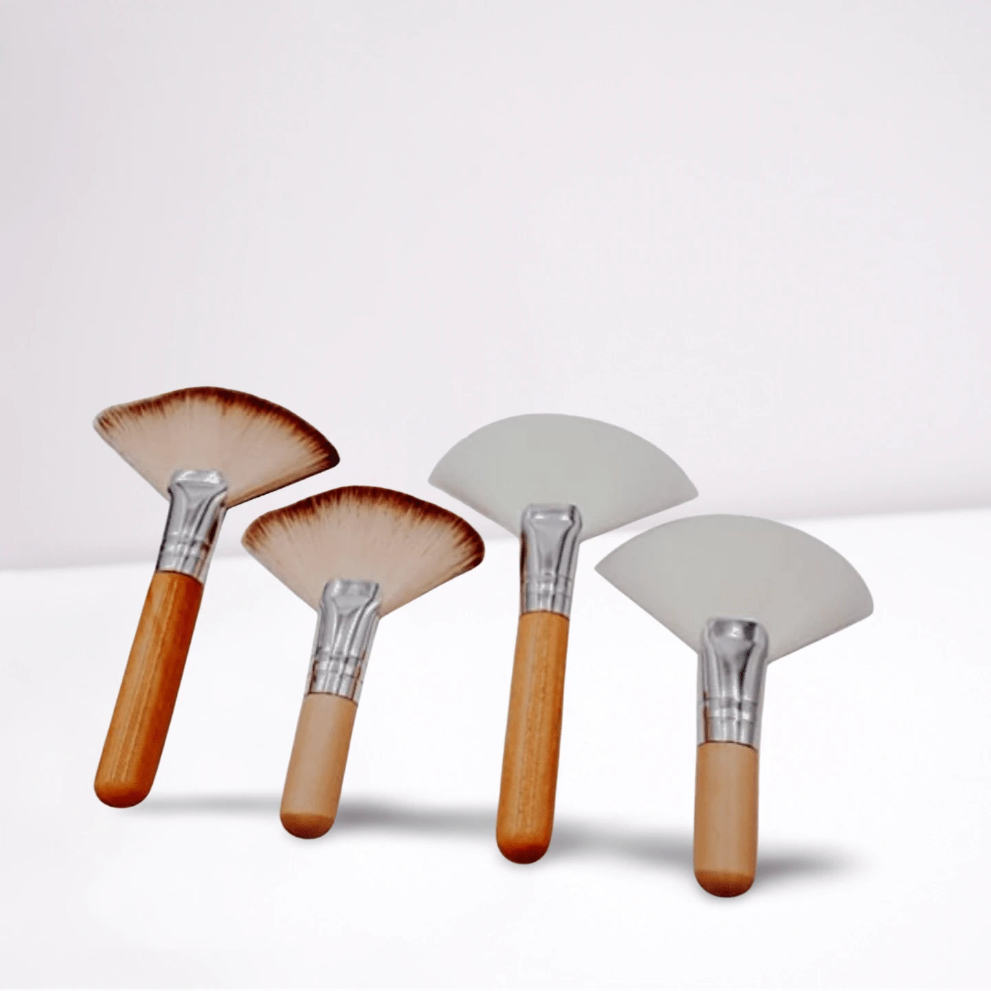 4PC Facial Fan Brush Set: Essential Face Makeup Brushes For ...