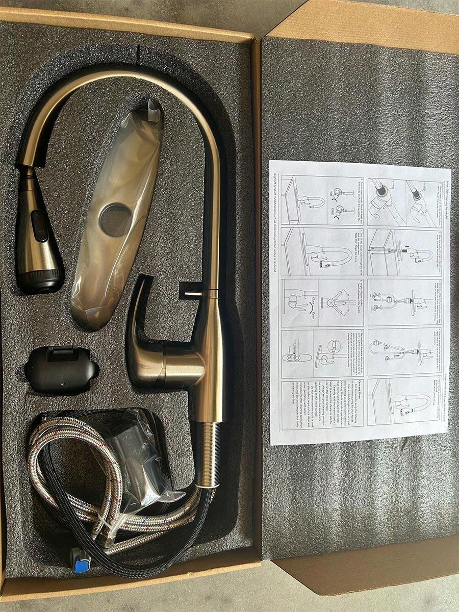 1pc 304 Stainless Steel Dual Outlet Rotatable And Extensible Pull-Down ...