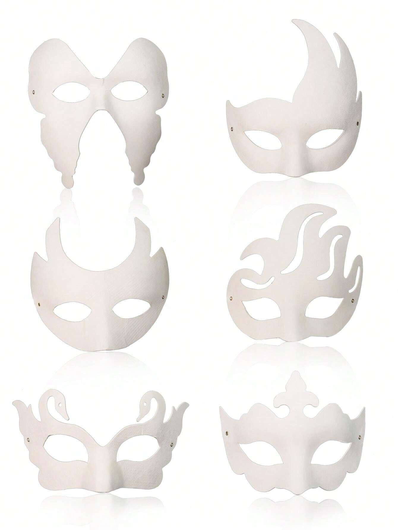 White Pulp Uncoated Masquerade Mask, Pulp Craft Blank Mask For Painting ...