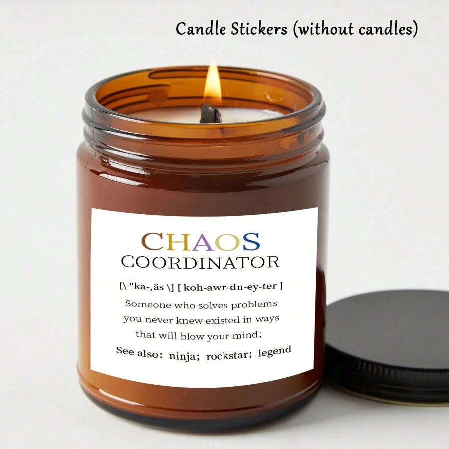 10pcs Chaos Coordinator Candle Stickers, Vinyl Label For Candle ...