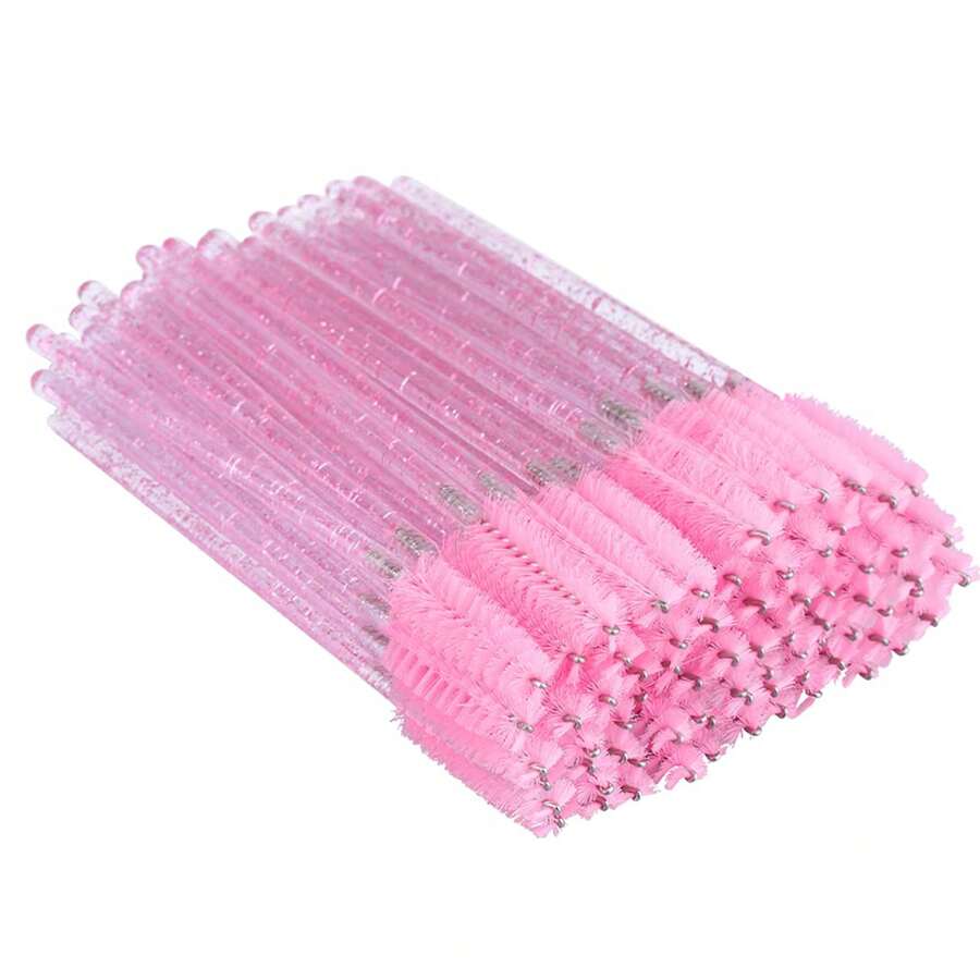 100PCS Eyelash Brushes, Mascara Wands With Container, Bendable ...