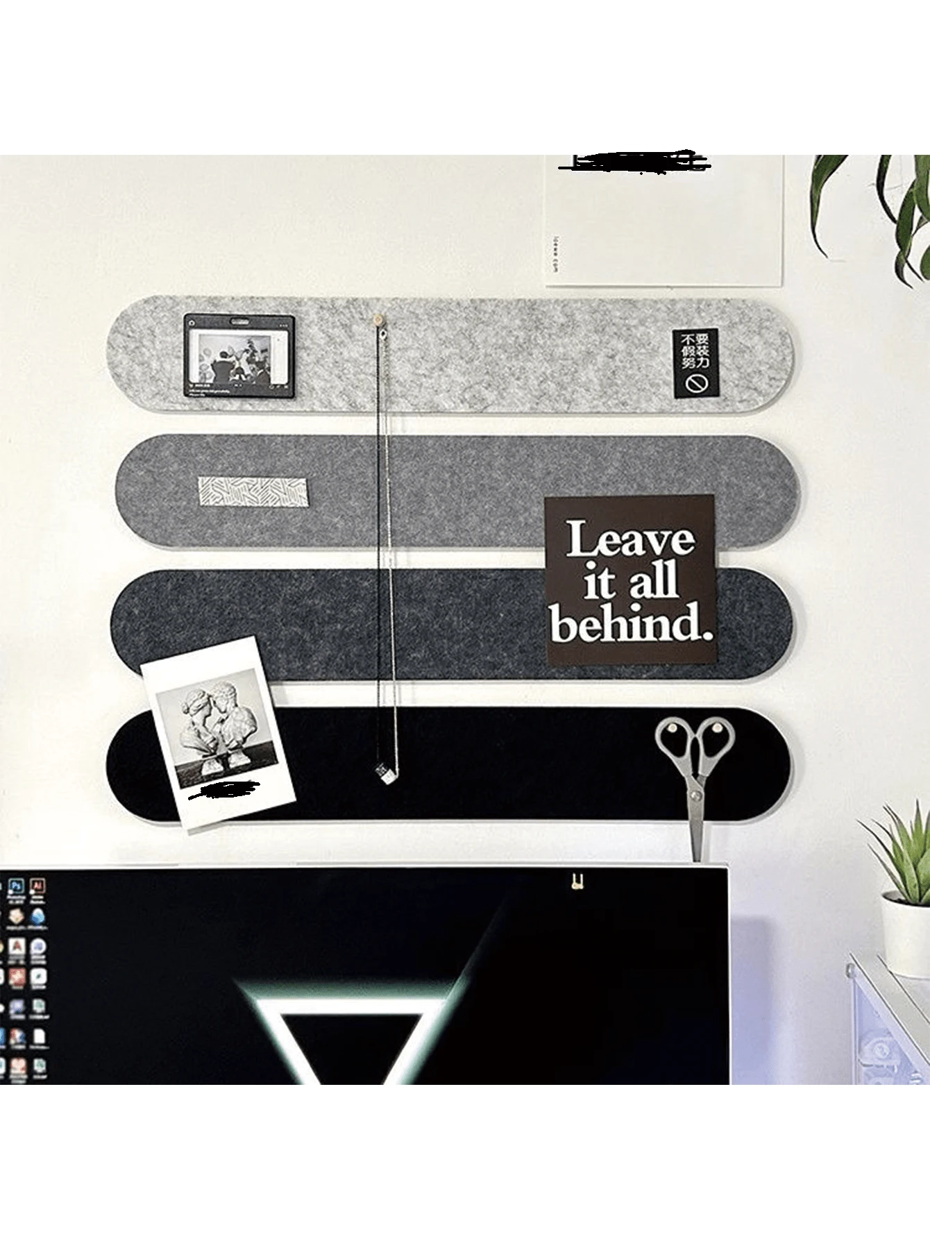 Rounded Rectangle Patchwork Felt Board Photo Wall, Frameless Hanging ...