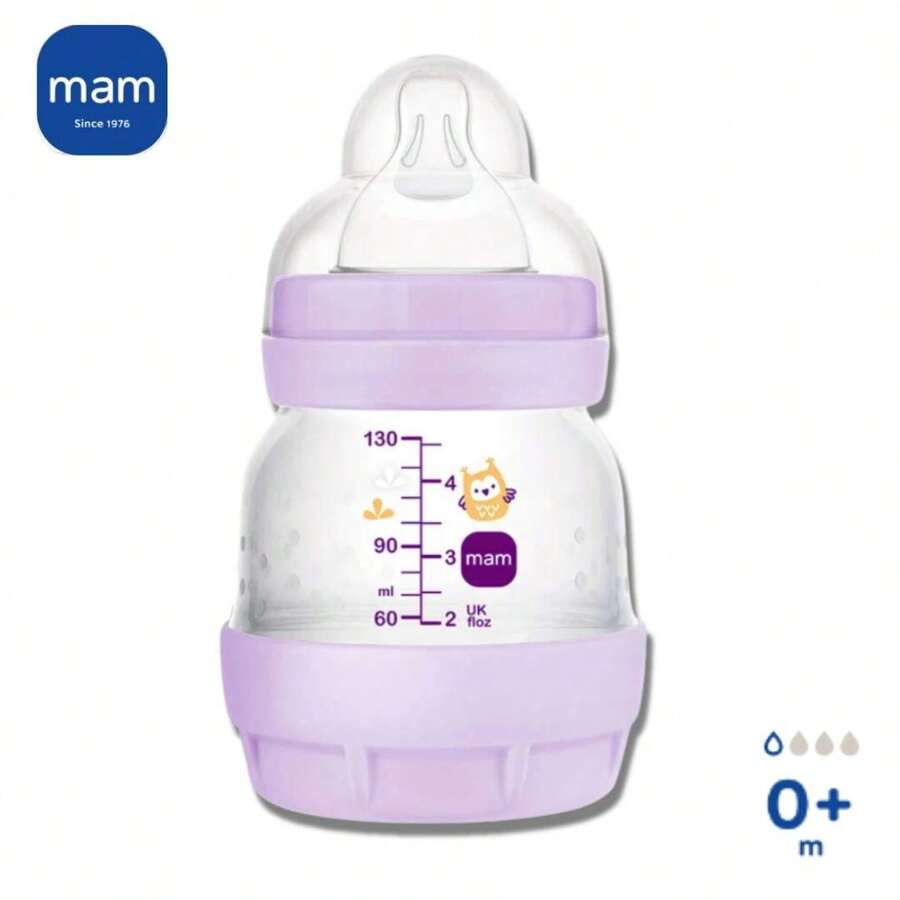 MAM Original Easy Start 130ml Bottle 0+ Months Anti-Colic Self-Sterilizable Super Slow Flow ...