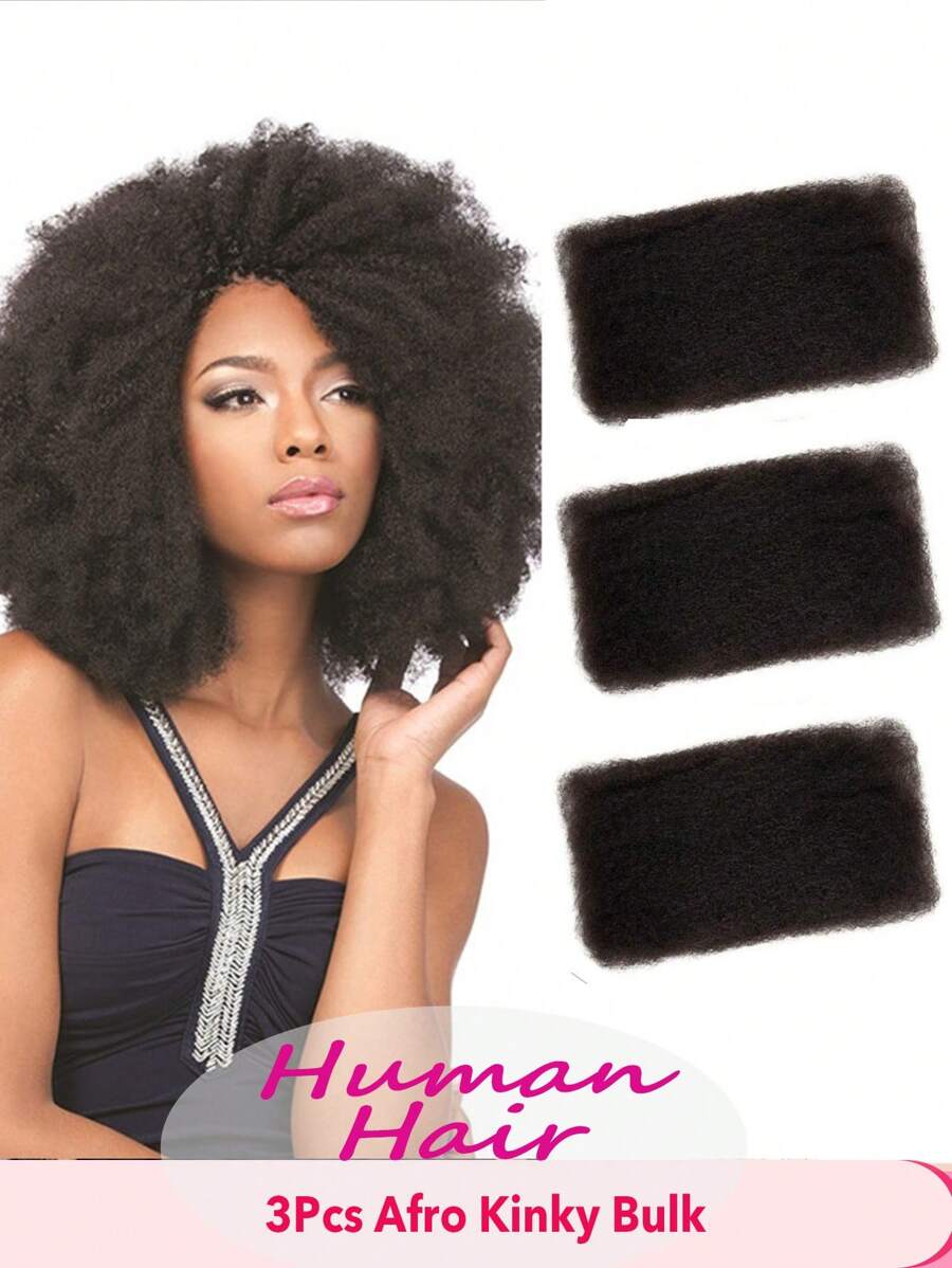Afro Kinky Bulk Human Hair Extensions For Braiding Dreadlocs And Twist ...