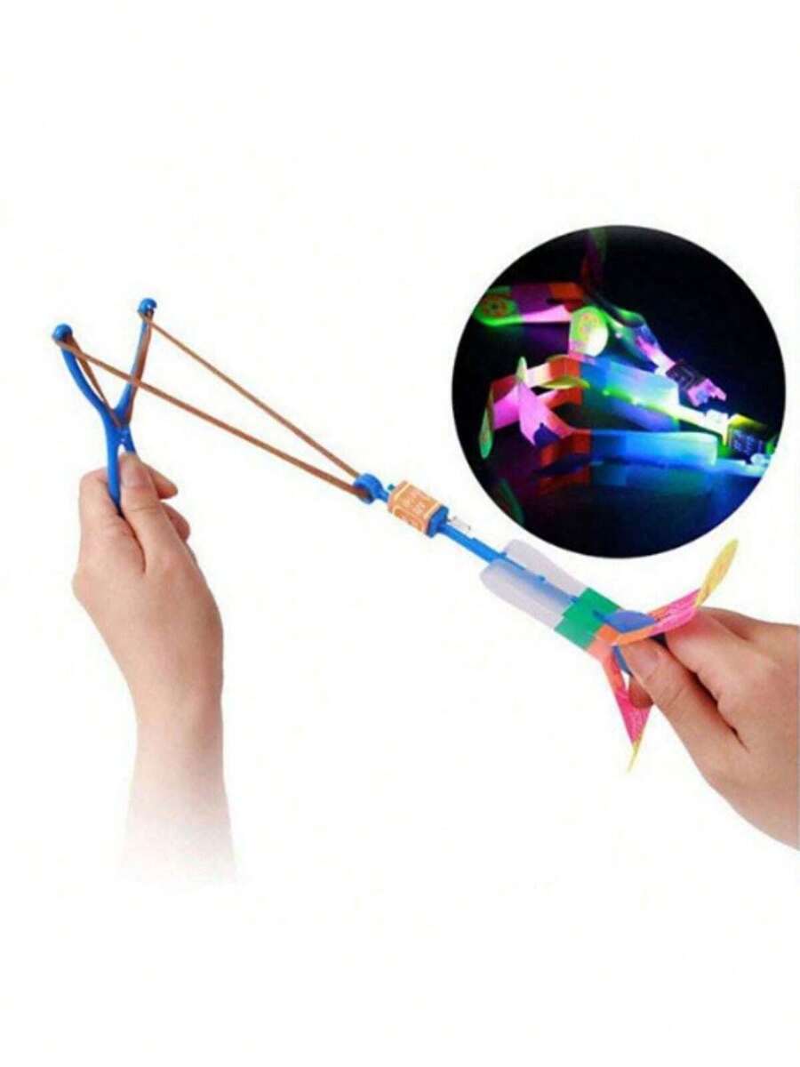 12 LED Flying Toy Rocket Helicopter Slingshot Original Flying Lighting ...