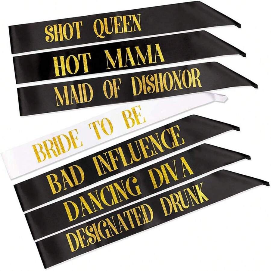 7 Pack/Set Bachelorette Party Sashes, Bride To Be Sash And Bride Tribe ...
