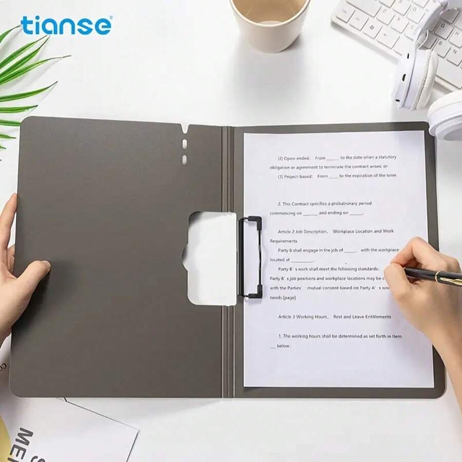 TIANSE A4 Size File Folder Clipboard Can Hold 100 Sheets Waterproof tianse-a4-size-file-folder-clipboard-can-hold-100-sheets-waterproof