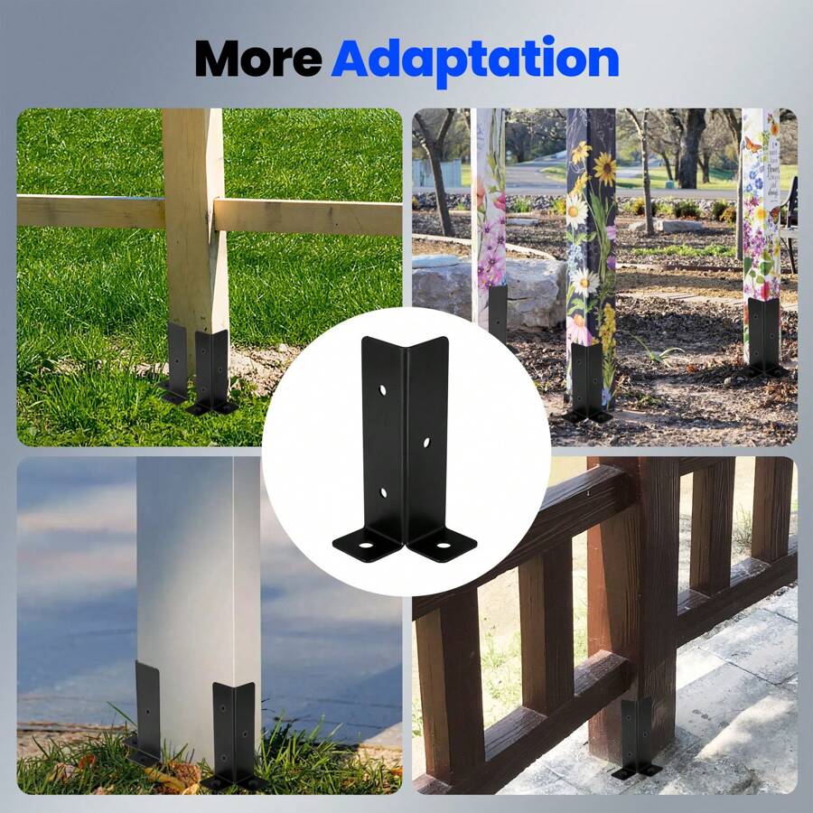 4 Pcs Deck Post Anchor Base Brackets - Fit 1.5x1.5, 2x2, 2x4, 4x4 Posts ...