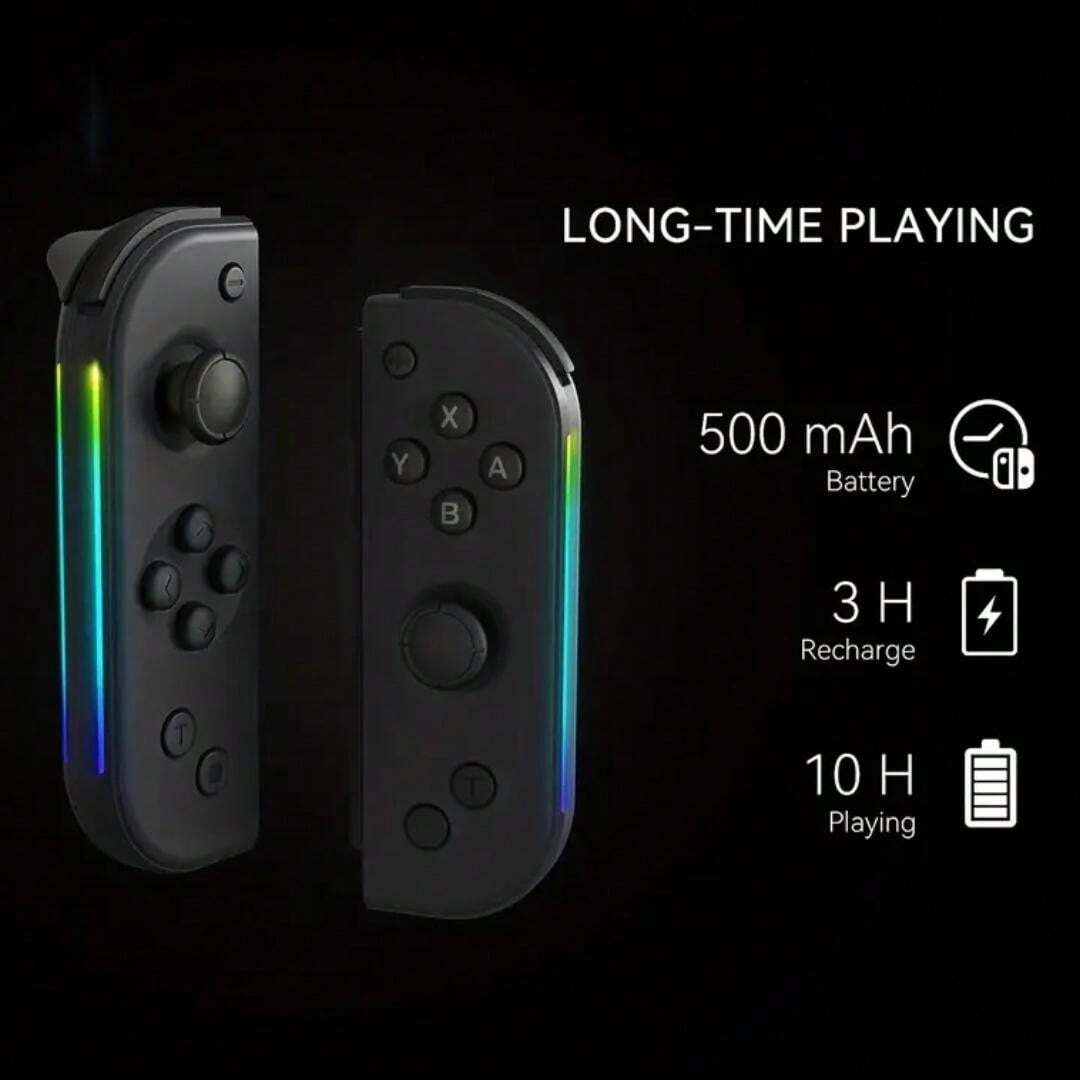 Light Wireless Joy-Pad With 8 Color RGB Lights,L/R Cons Compatible With ...