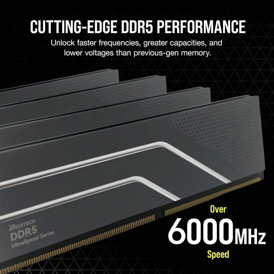 DDR5 RAM 32GB (2x16GB) CL42 6000MHz，超频台式机游戏内存，兼容英特尔 XMP 3.0 和 AMD Expo，Micron 出品的 RAM –Reletech ...