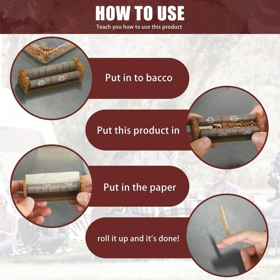 OHIS 1 Box (24 Sheets) Brown Handmade Cigarette Rolling Papers With ...