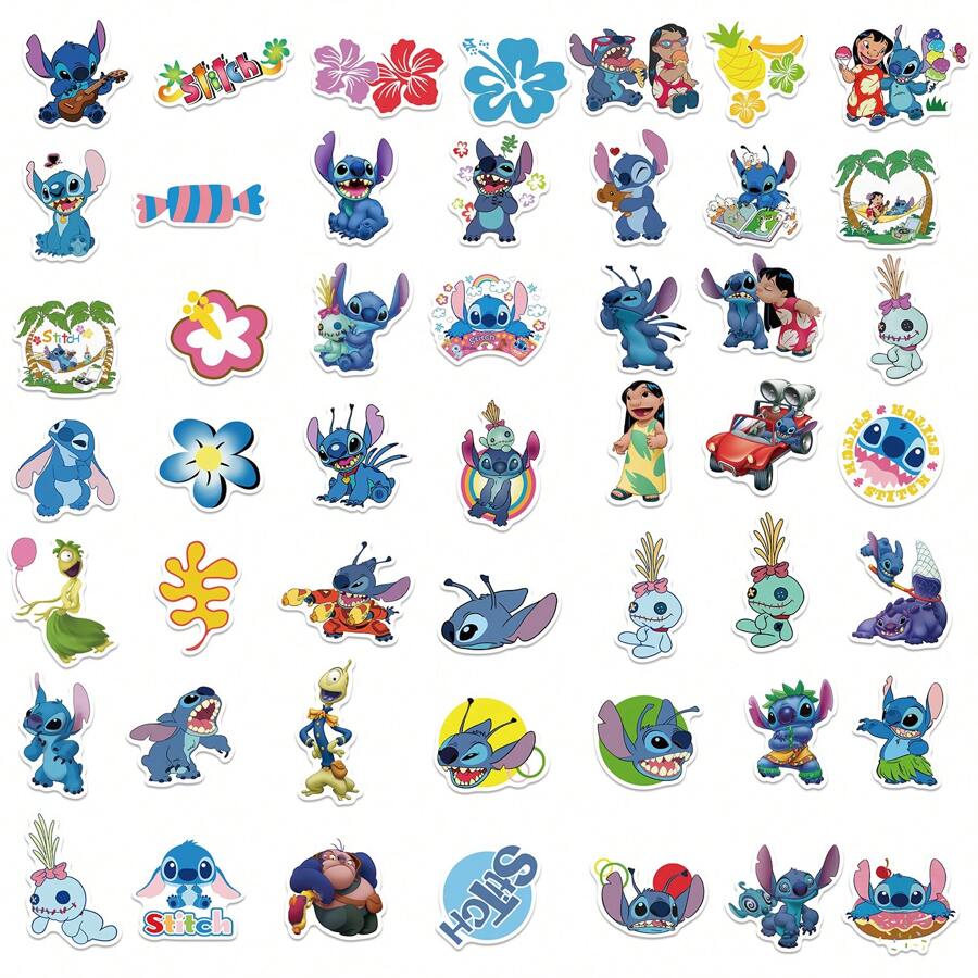 100pcs Disney Stitch Stickers Cartoon Funny Movies Lilo And Stitch ...
