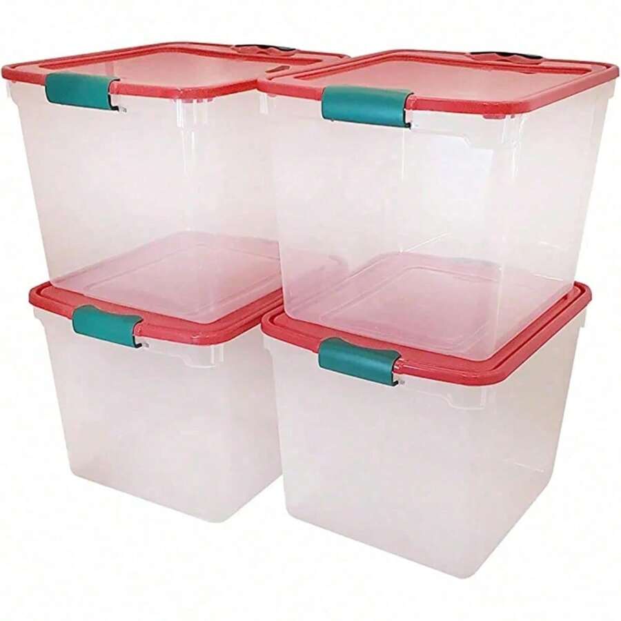 31-Quart Medium Holiday Clear Stackable Organizer Plastic Storage ...
