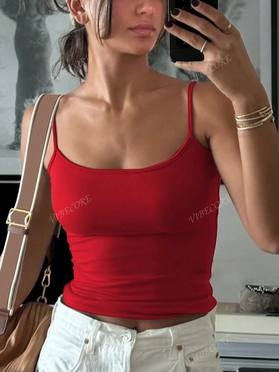 Women Casual Slim Plain Sexy Fahsion Tank Top Daily Streetwear Party