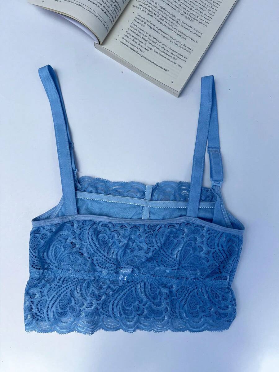 Kit 3 Cropped Nursing Bra Luxury Lace Top Reinforced Straps With Easy ...