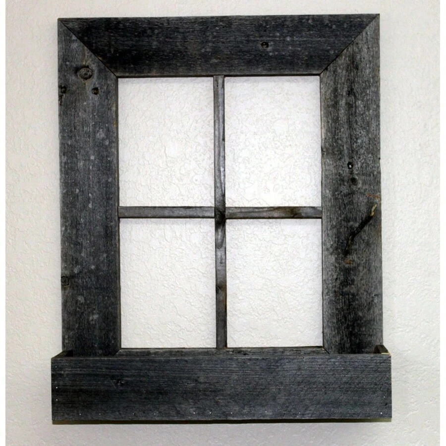 Rustic Decor Llc Rustic Reclaimed Barn Wood Window Frame With Flower ...