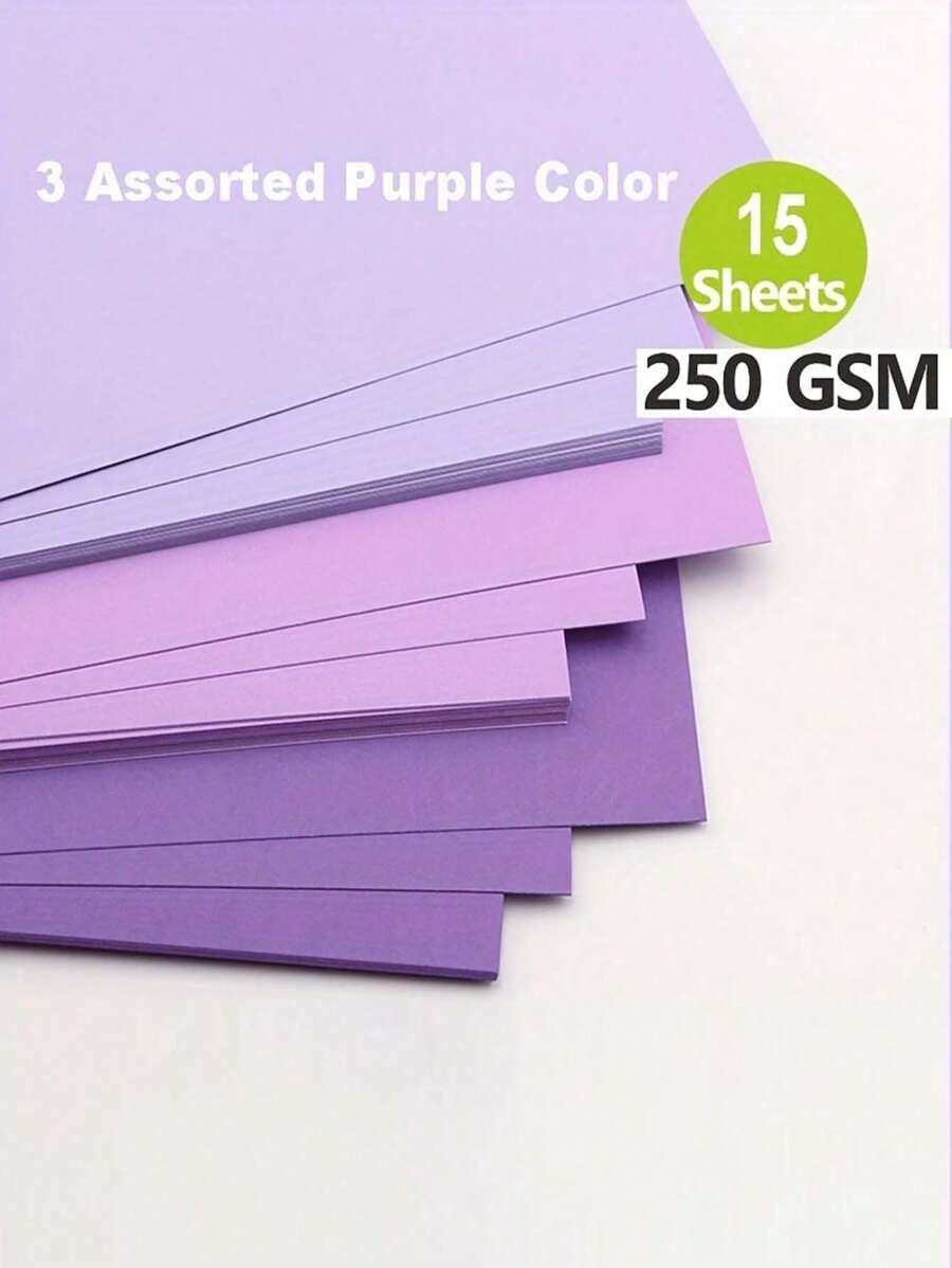 15 Sheets A4 Purple Cardstock 250g Purple Series Thick Stationery ...