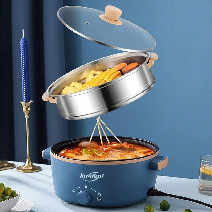 Panela elétrica portátil, frigideira elétrica com revestimento ...