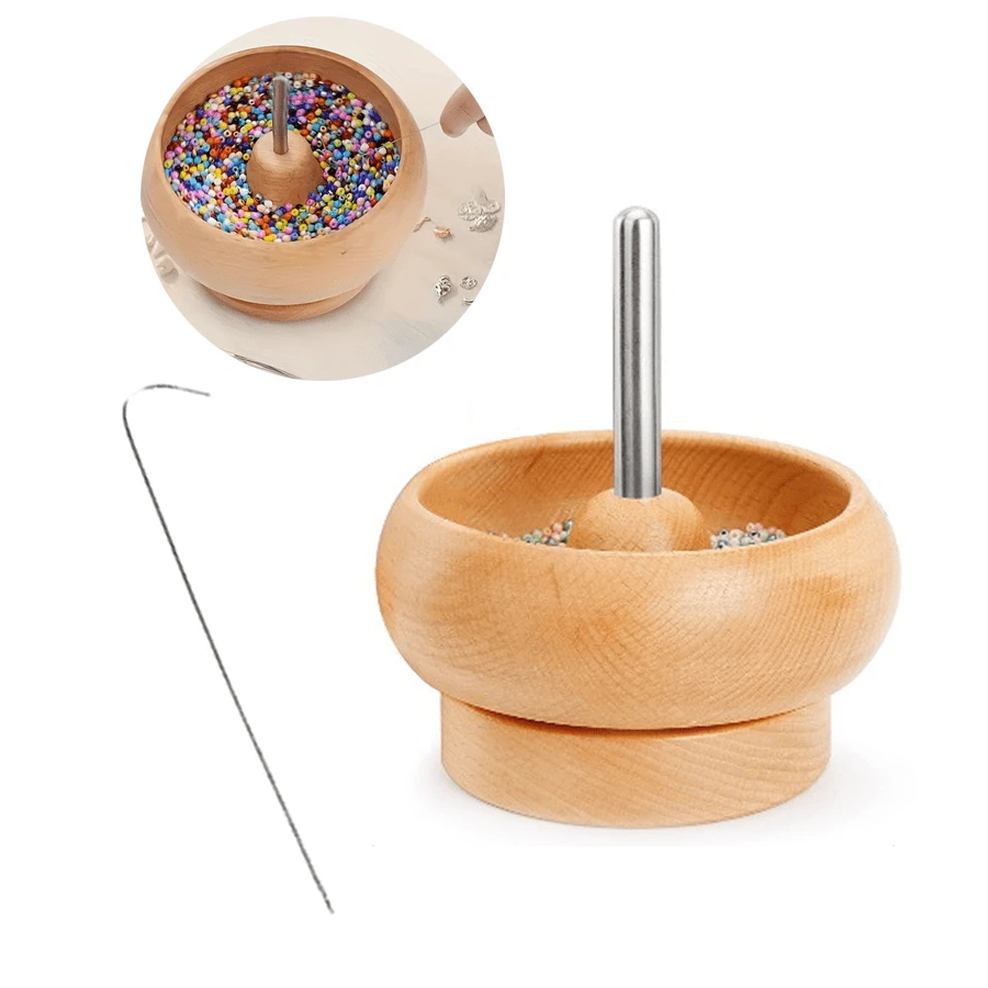 High-Speed Rotating Wooden Bead Spinner Tool Kit, Handmade Beading Tool ...