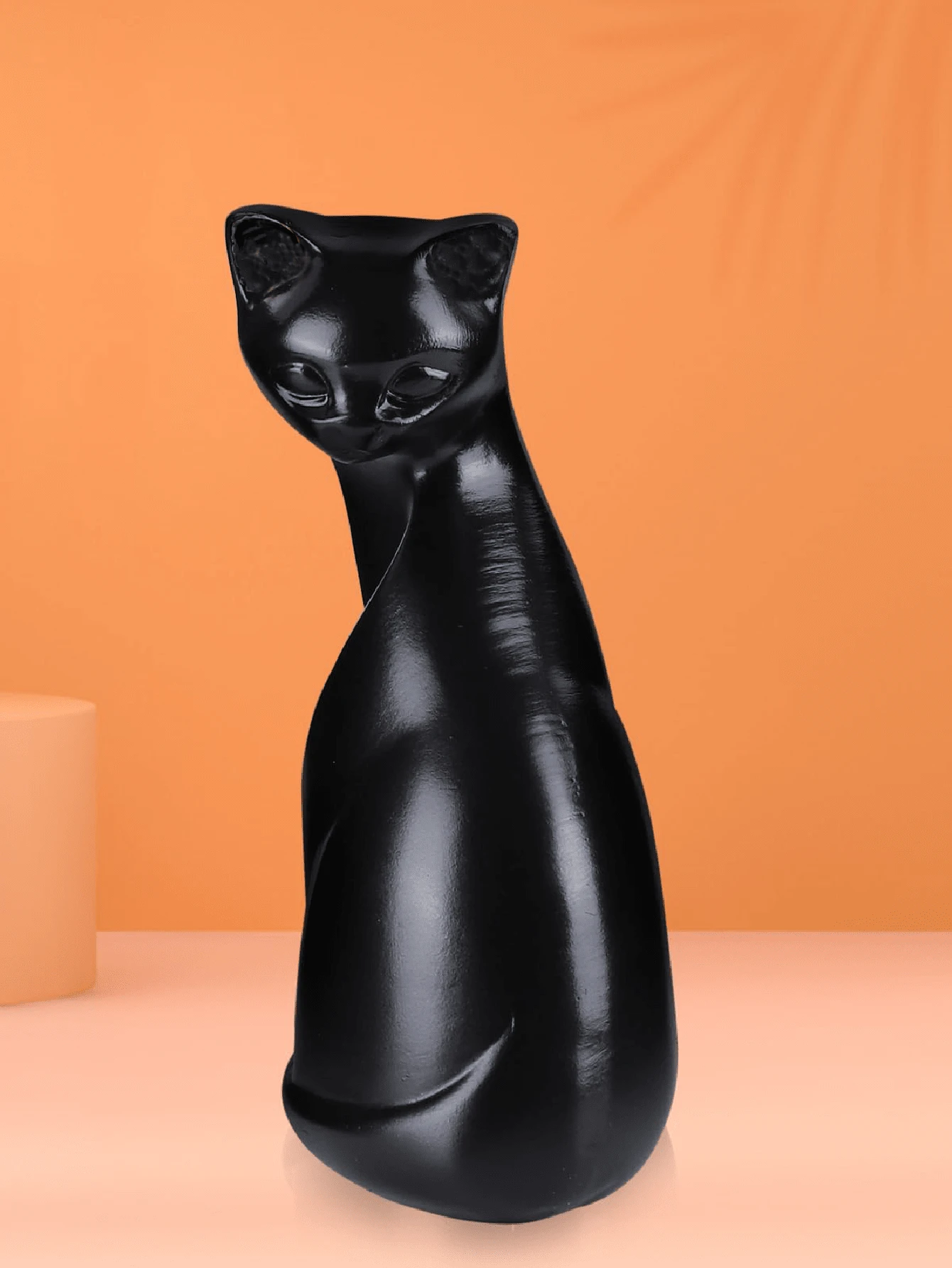 1pc White And Black Cat Statues Home Decor, Unique Cat Ornament For ...