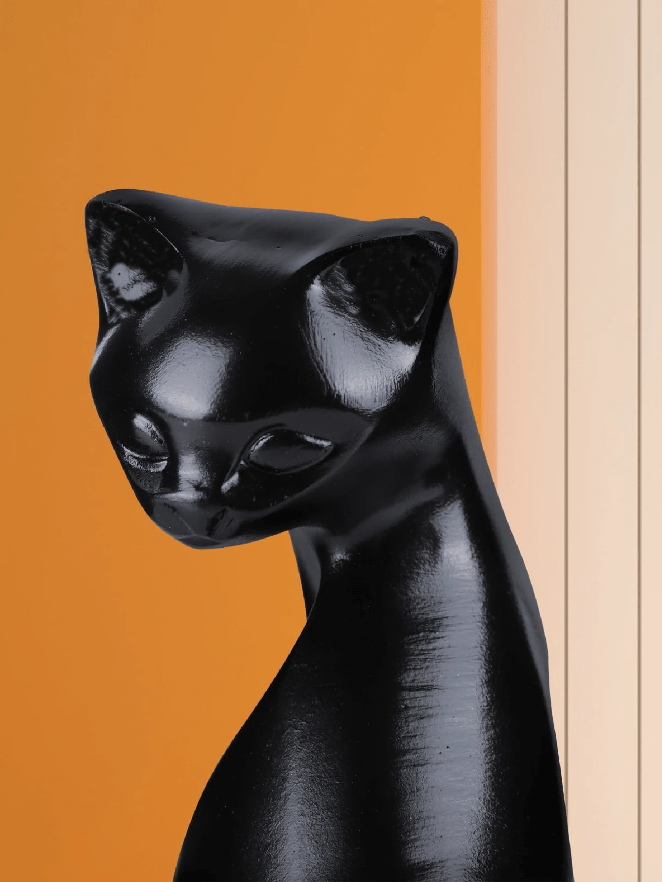 1pc White And Black Cat Statues Home Decor, Unique Cat Ornament For ...