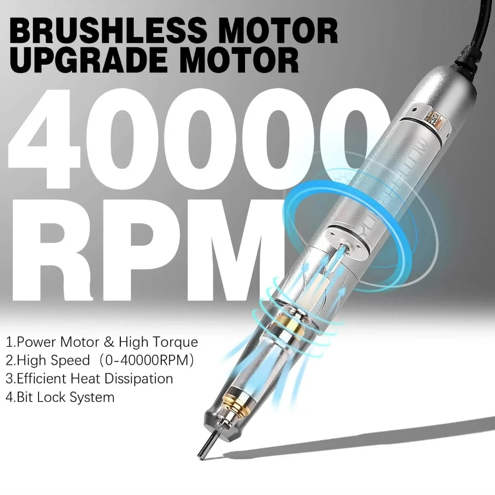 40000rpm Rechargeable Cordless High-Power Professional Nail Drill ...