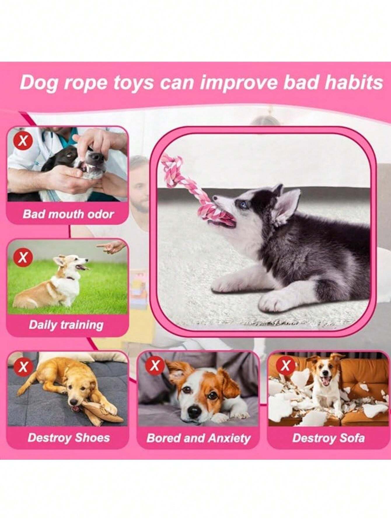 1 Dog Rope Toy, Chew Rope Toy For Small To Medium Sized Dogs, Natural ...