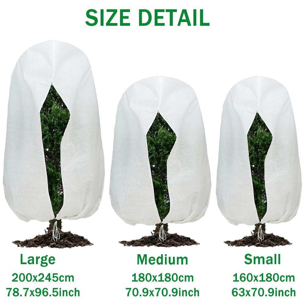 Large Plastic Plant Covers, Freeze Protection Tree Bags With Zipper And ...