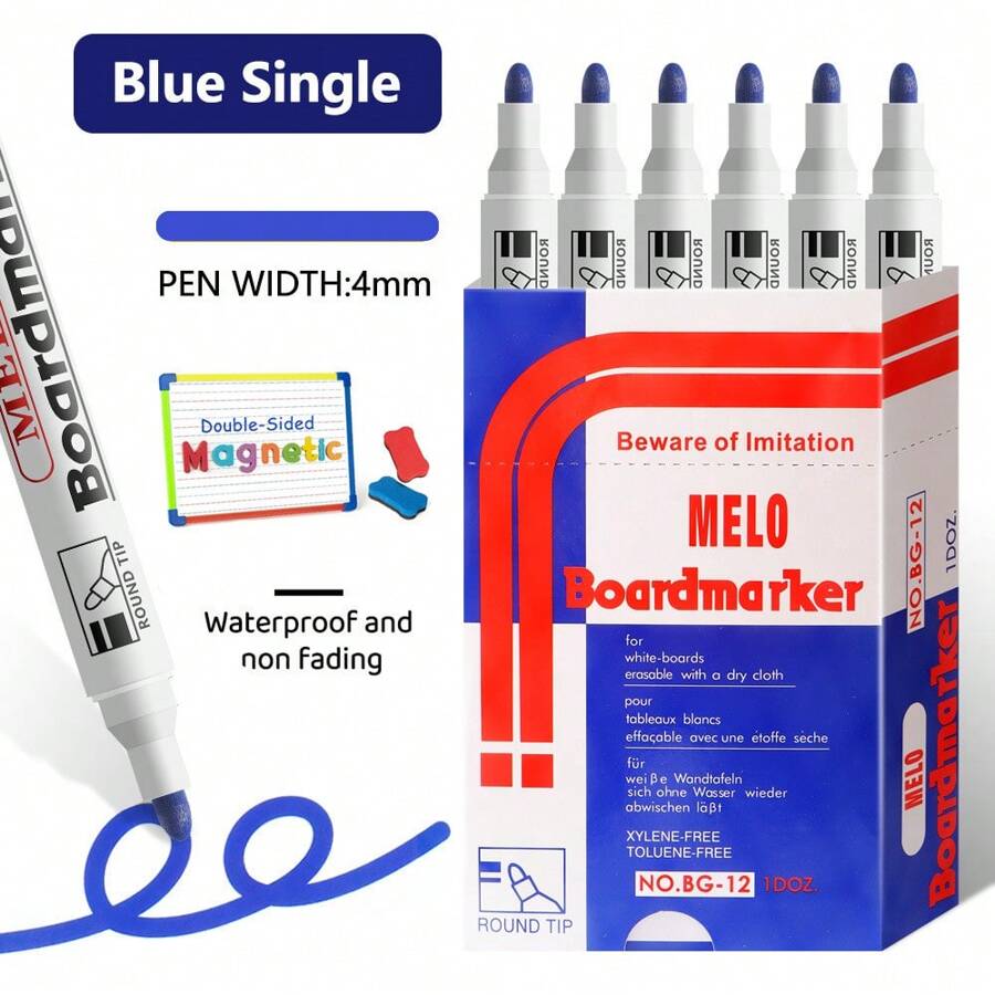 12pcs Erasable Whiteboard Marker Pen Blackboard Marker Chalk Glass ...