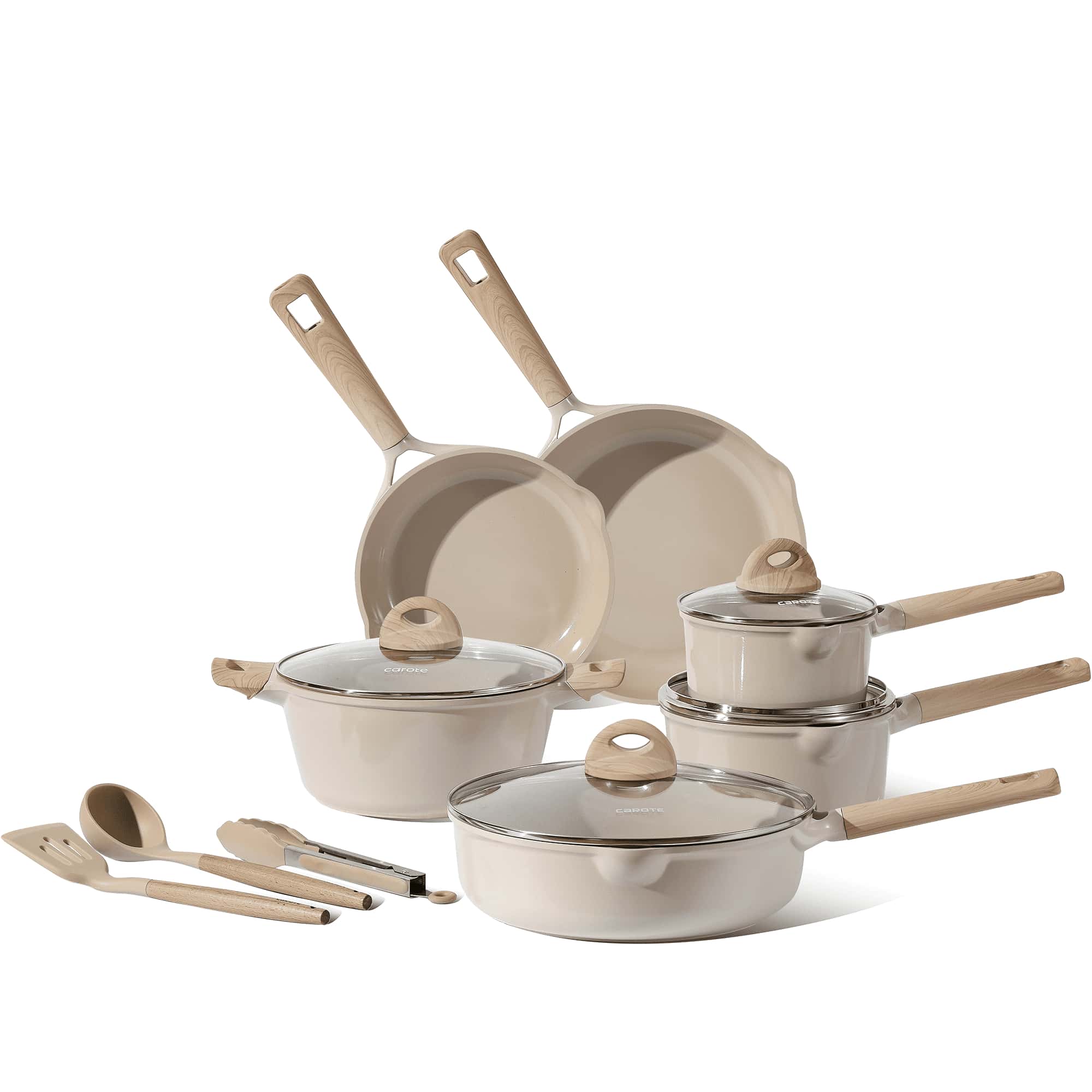 AIDUCHO Collection Ceramic 13 Piece Cookware Set-Taupe | SHEIN USA