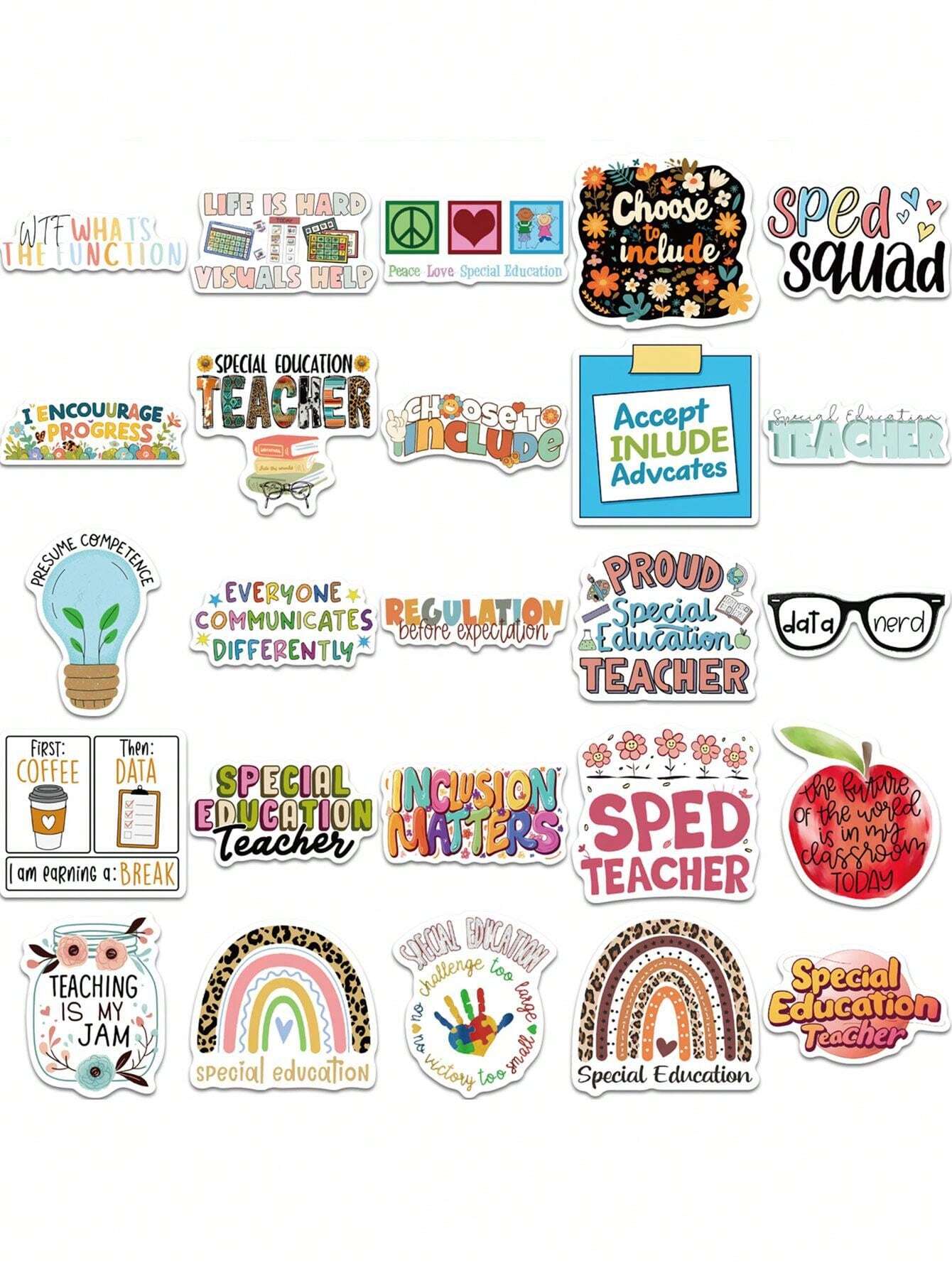 50PCS Special Education Stickers, Computer Desk Luggage Waterproof ...