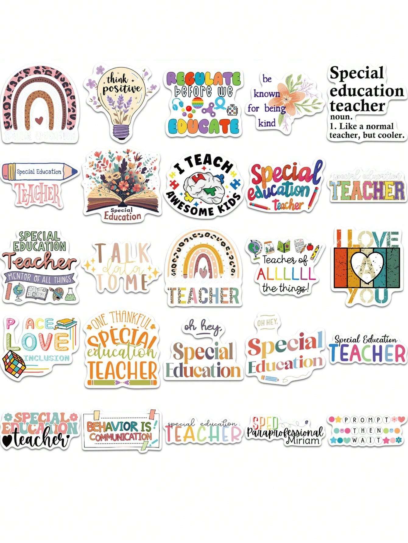 50PCS Special Education Stickers, Computer Desk Luggage Waterproof ...