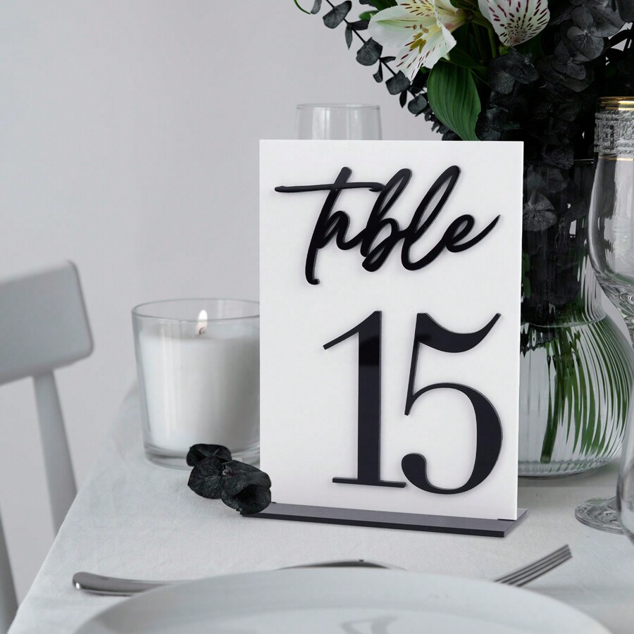 15pcs Rectangle Clear Acrylic Blank Wedding Table Numbers And Bases Set ...