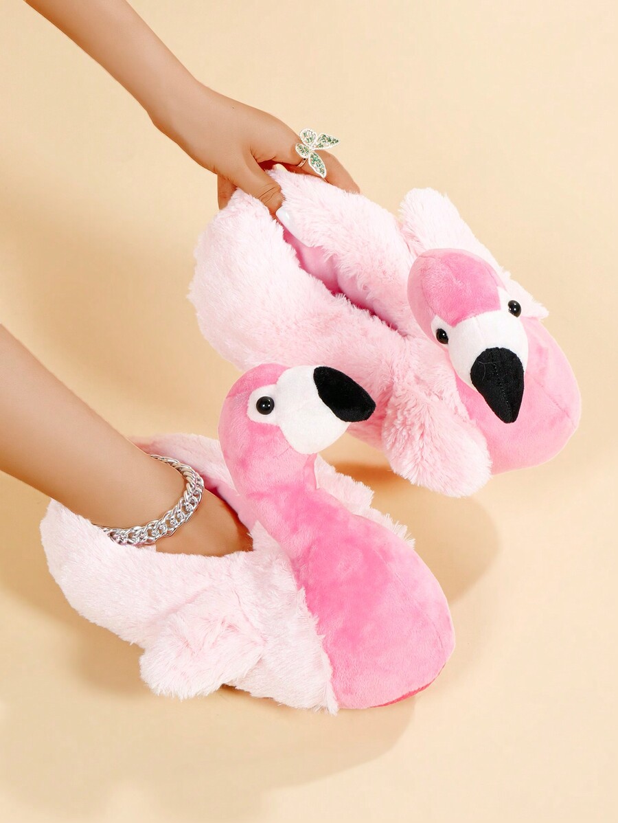 Women's Cute 3D Flamingo Cartoon Slippers, Warm House Slippers, Fits ...
