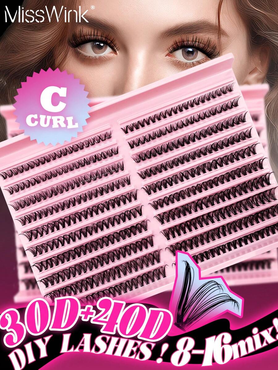 Miss Wink 400pcs Densely Curled, Natural & Soft 30D+40D/50D+60D Mix 8-16mm C/D 0.07mm Mink Lash ...
