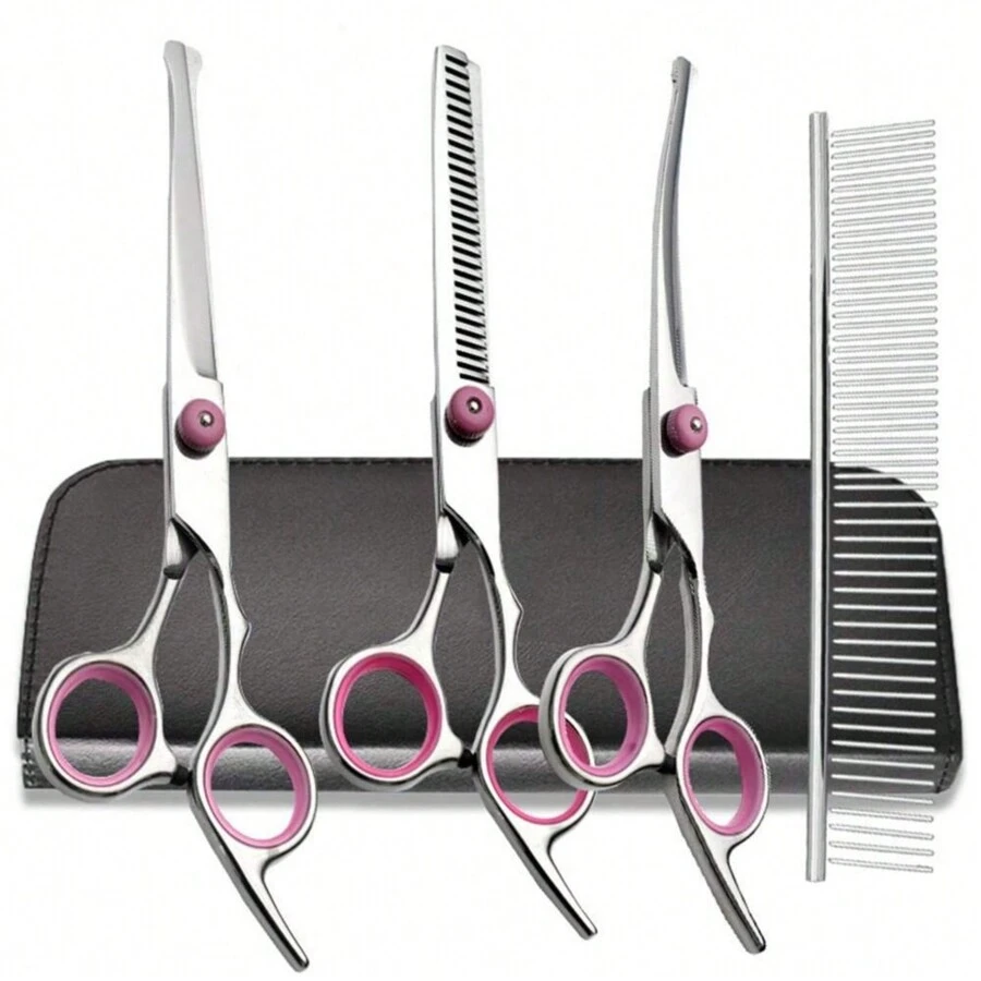 Professional Dog Grooming Scissors Kit With Safety Round Tips For ...