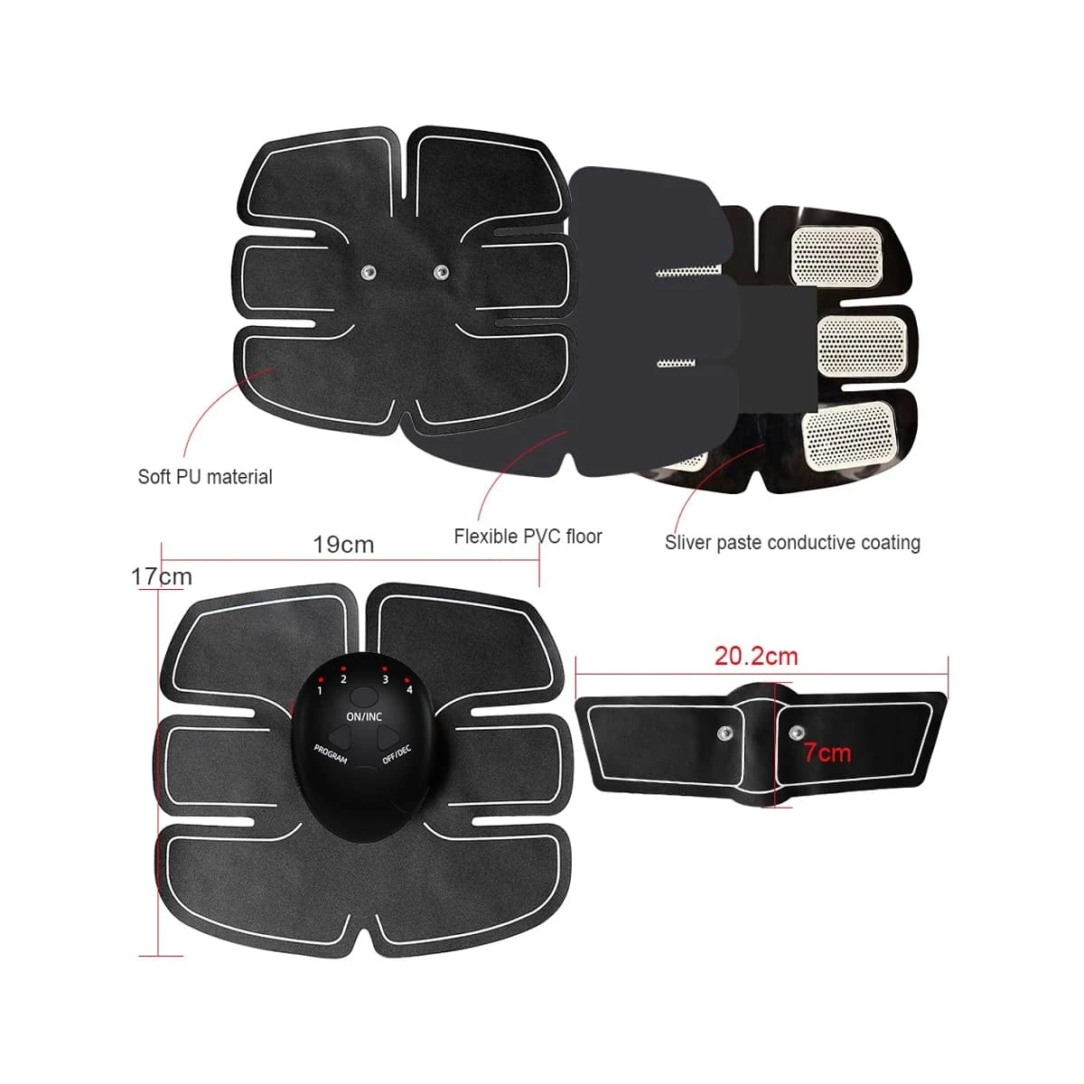 EMS Wireless Muscle Stimulation Trainer Intelligent Fitness Abdominal ...